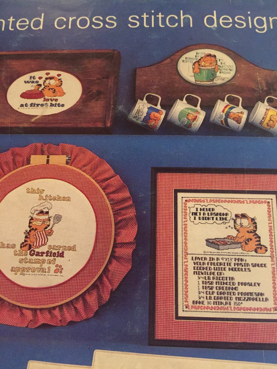 Garfield Cooks up a Storm Cross Stitch Pattern Book Millcraft, Inc GCSB-3