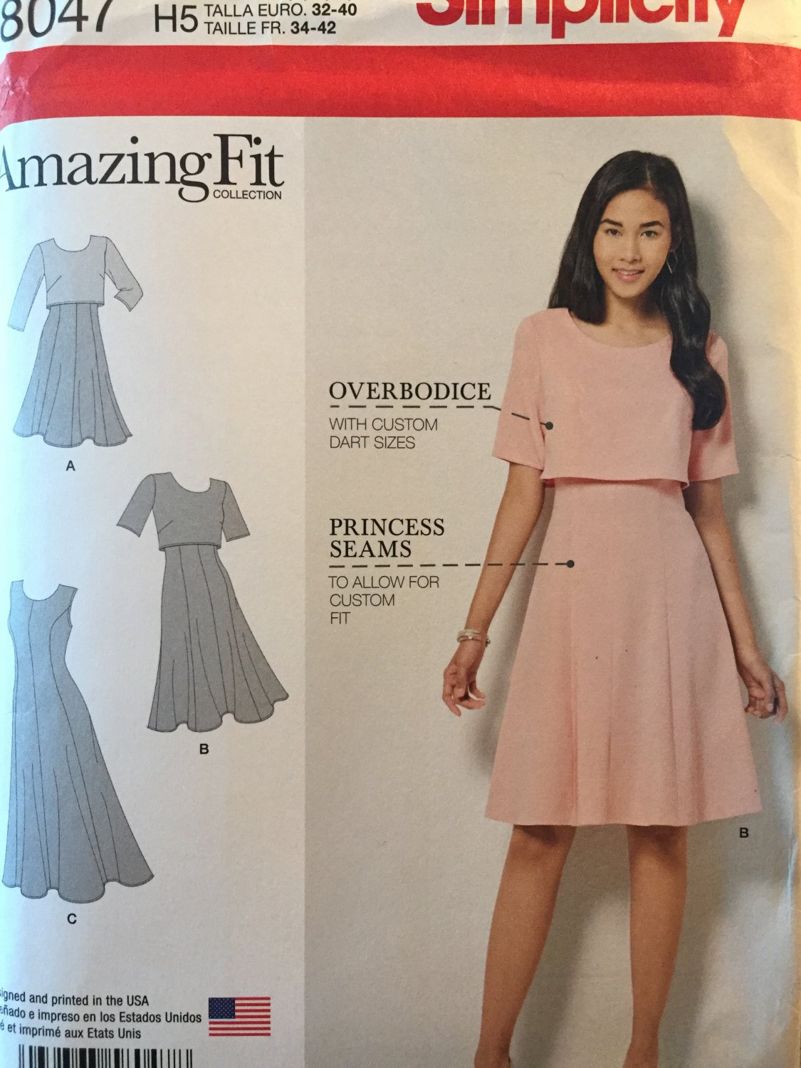Simplicity 8047 Amazing Fit Collection Misses' Dress Size 6 - 14 Sewing ...
