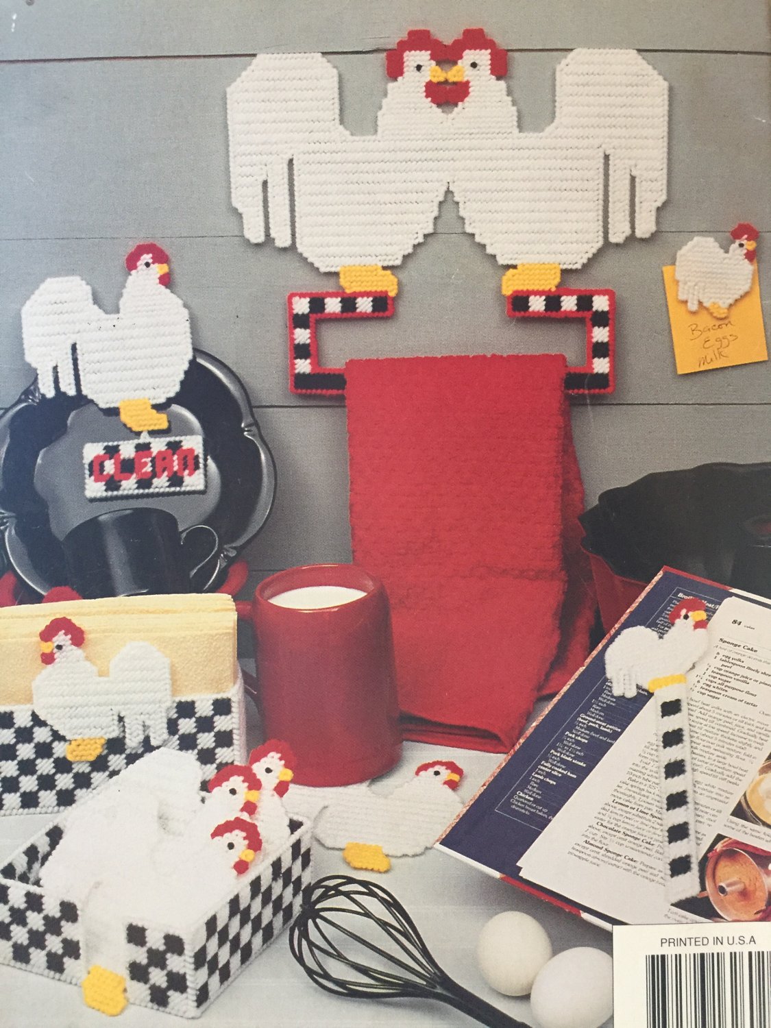 Annie's Attic Cock-a-Doodle Kitchen Rooster Accessories plastic canvas ...