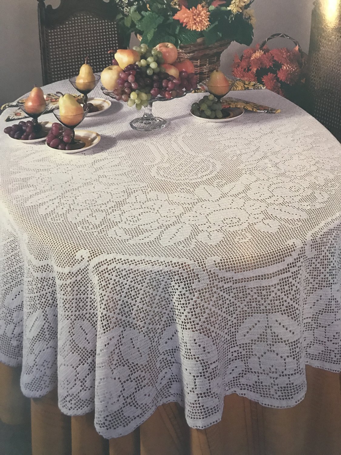 Oval Tablecloths Thread Crochet Pattern 5 designs Filet Crochet ...