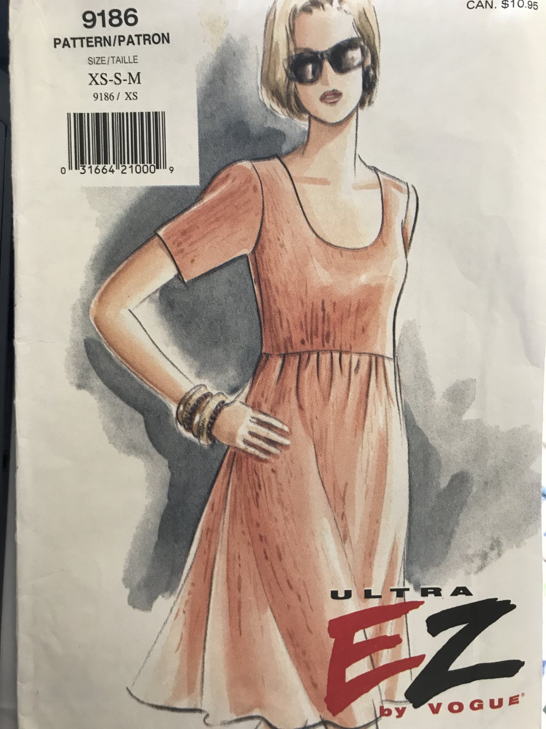 Ultra EZ Vogue 9186 Misses Pullover Dress Sizes XS - S - M sewing pattern