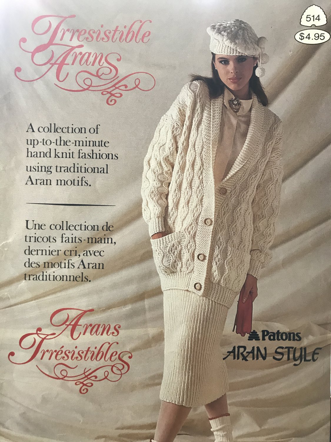 Patons 514 Irresistible Arans Traditional Aran Motifs Knitting Patterns ...