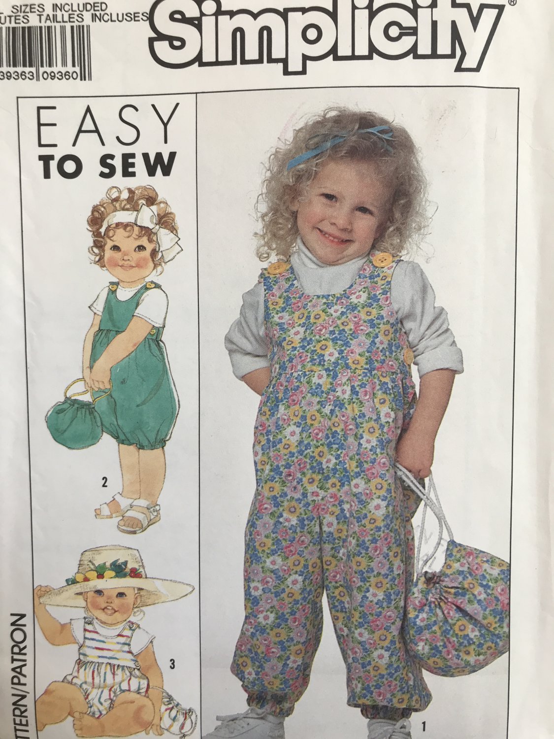 Simplicity 9275 Toddlers' Overalls in Three Lengths and Bag Sewing ...
