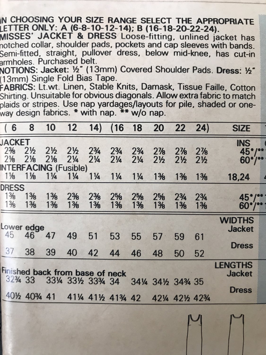 Butterick 6388 See & Sew Jacket and Sleeveless Dress sewing Pattern ...