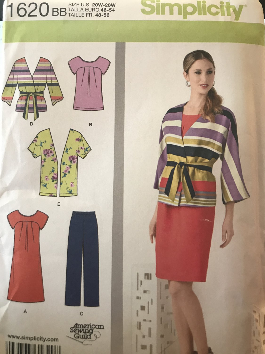 Simplicity Sewing Pattern 1620 Misses Pullover Dress Tunic Pants Jacket ...