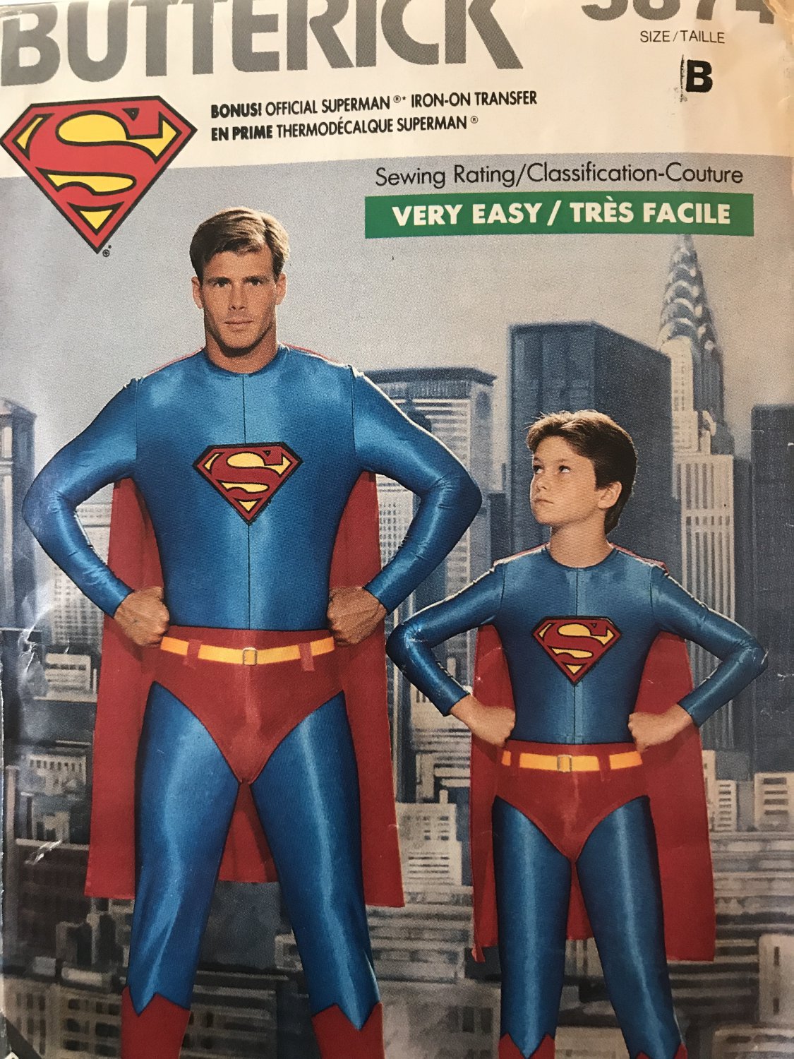 Butterick 5874 Boys SUPERMAN Costume Pattern Super Hero Sewing Pattern ...
