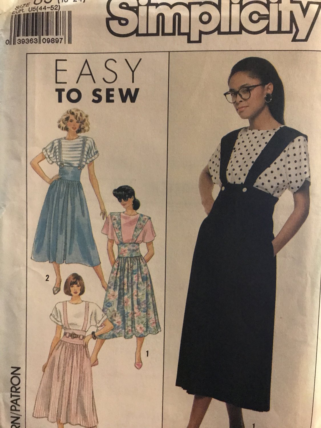 Simplicity 9523 Misses Skirt With Suspenders Pattern Jumper, Easy To ...