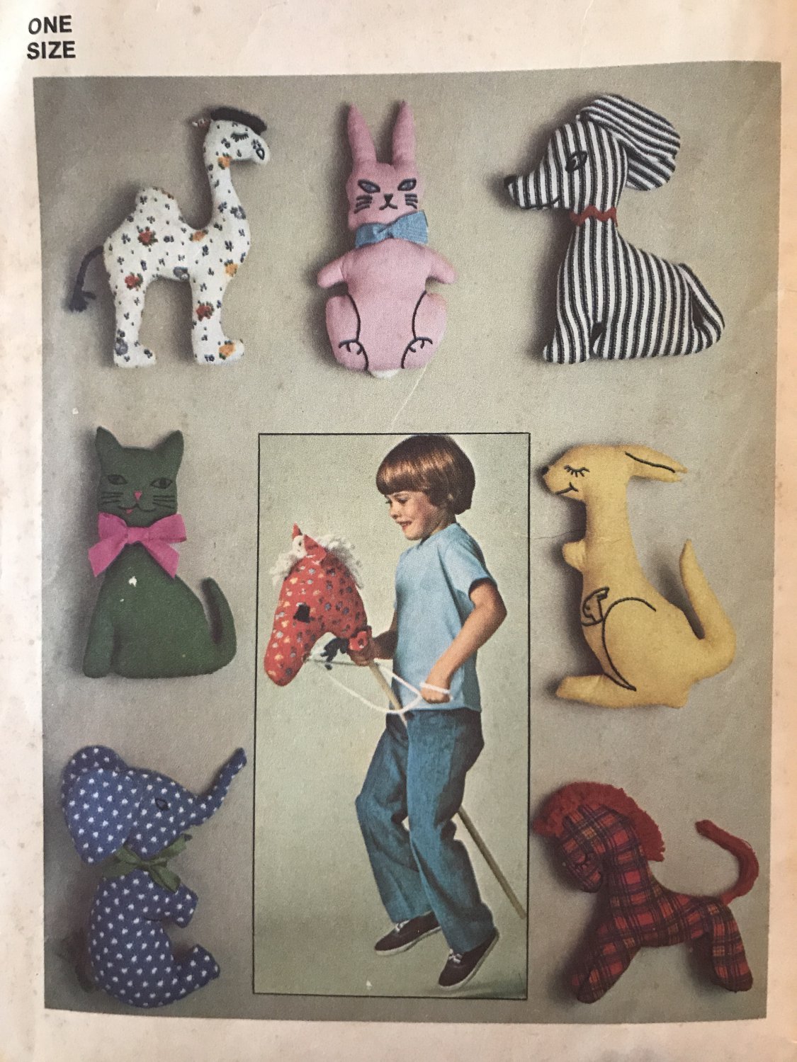Simplicity 7744 Set of Stuffed Toys Hobby Horse and other animals ...