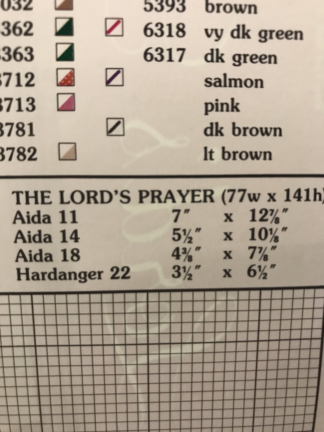 The Lord's Prayer Pattern Chart Leisure Arts 958