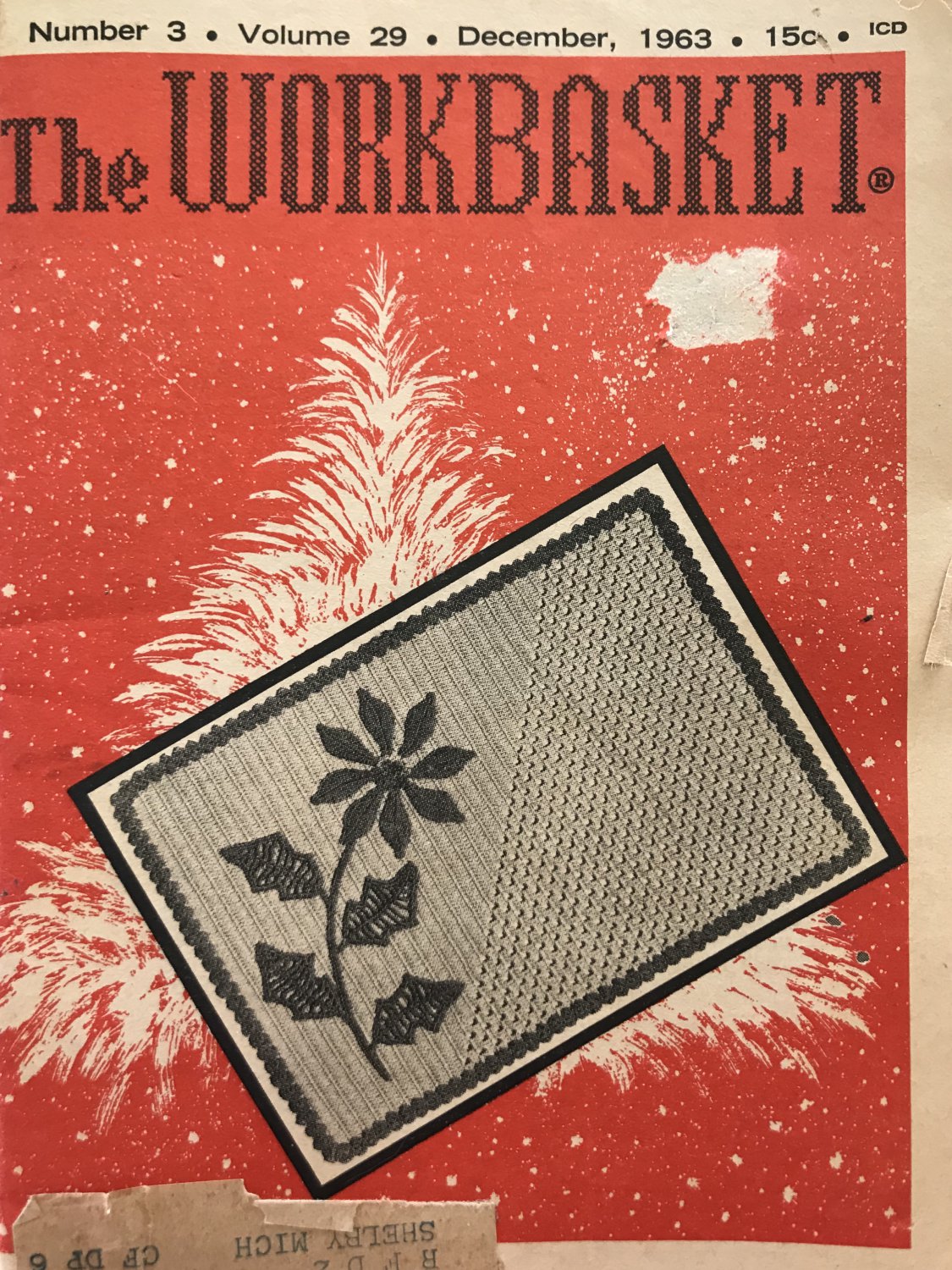 Workbasket Magazine December 1963 Vintage Patterns Doilies Poinsettia ...