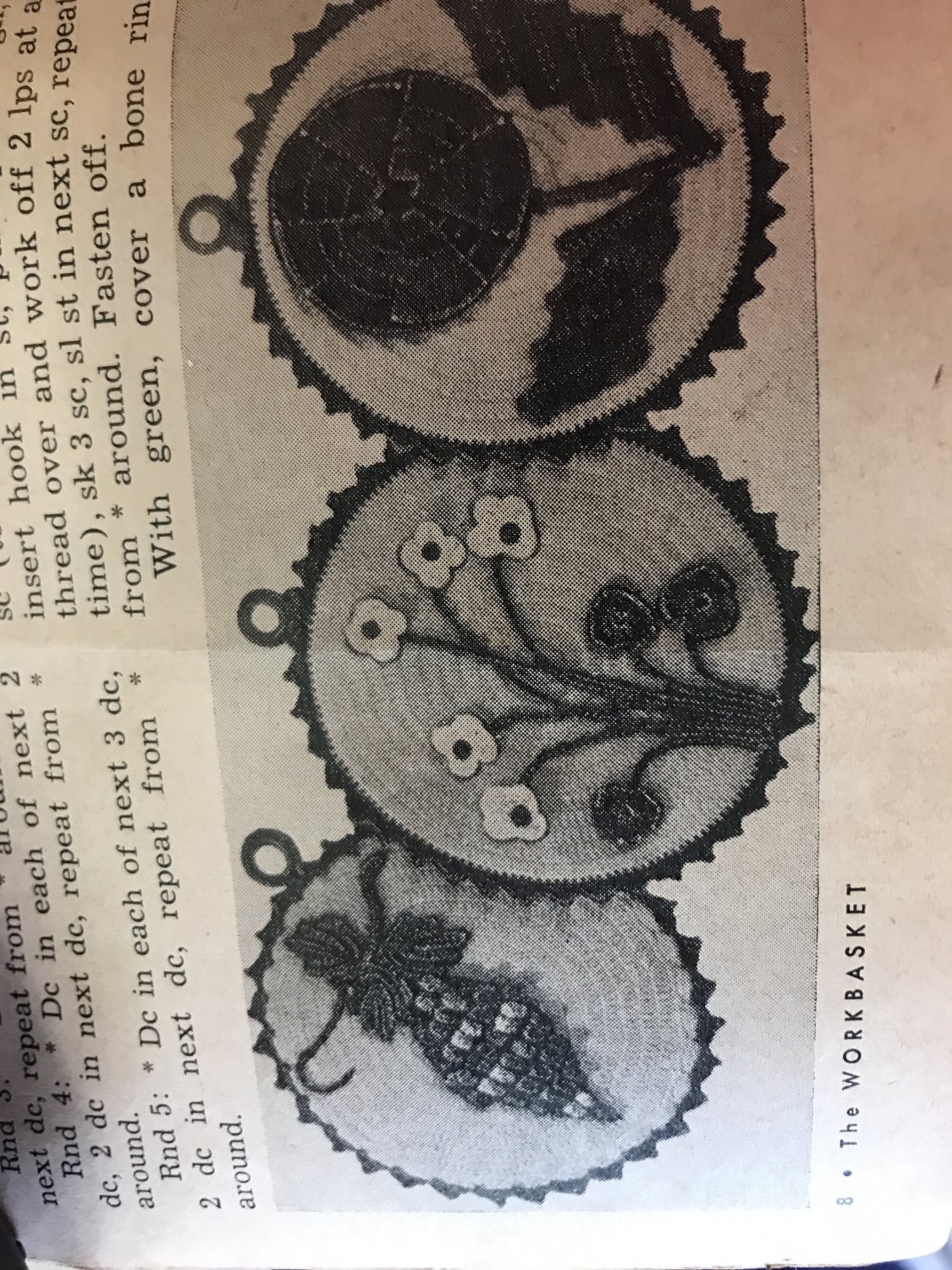 Workbasket Magazine June 1958 Vintage Patterns Flower Doily Tatted ...