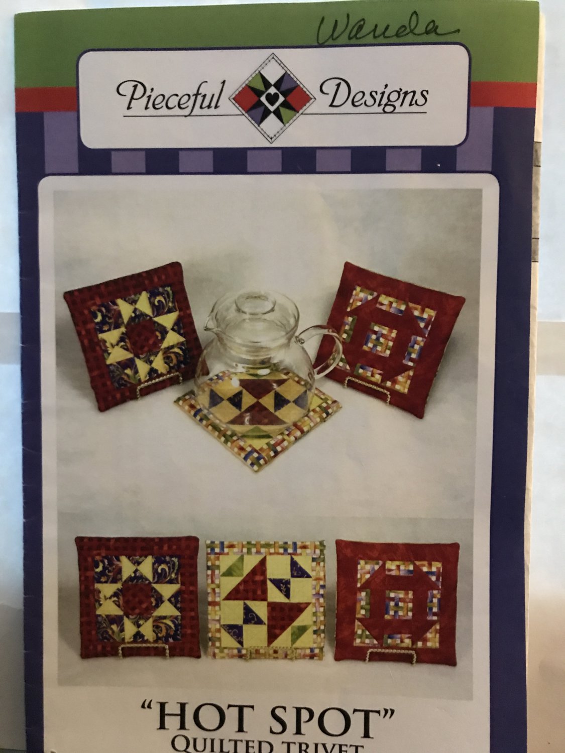Pieceful Designs Hot Spot Quilted Trivet Pattern MS04