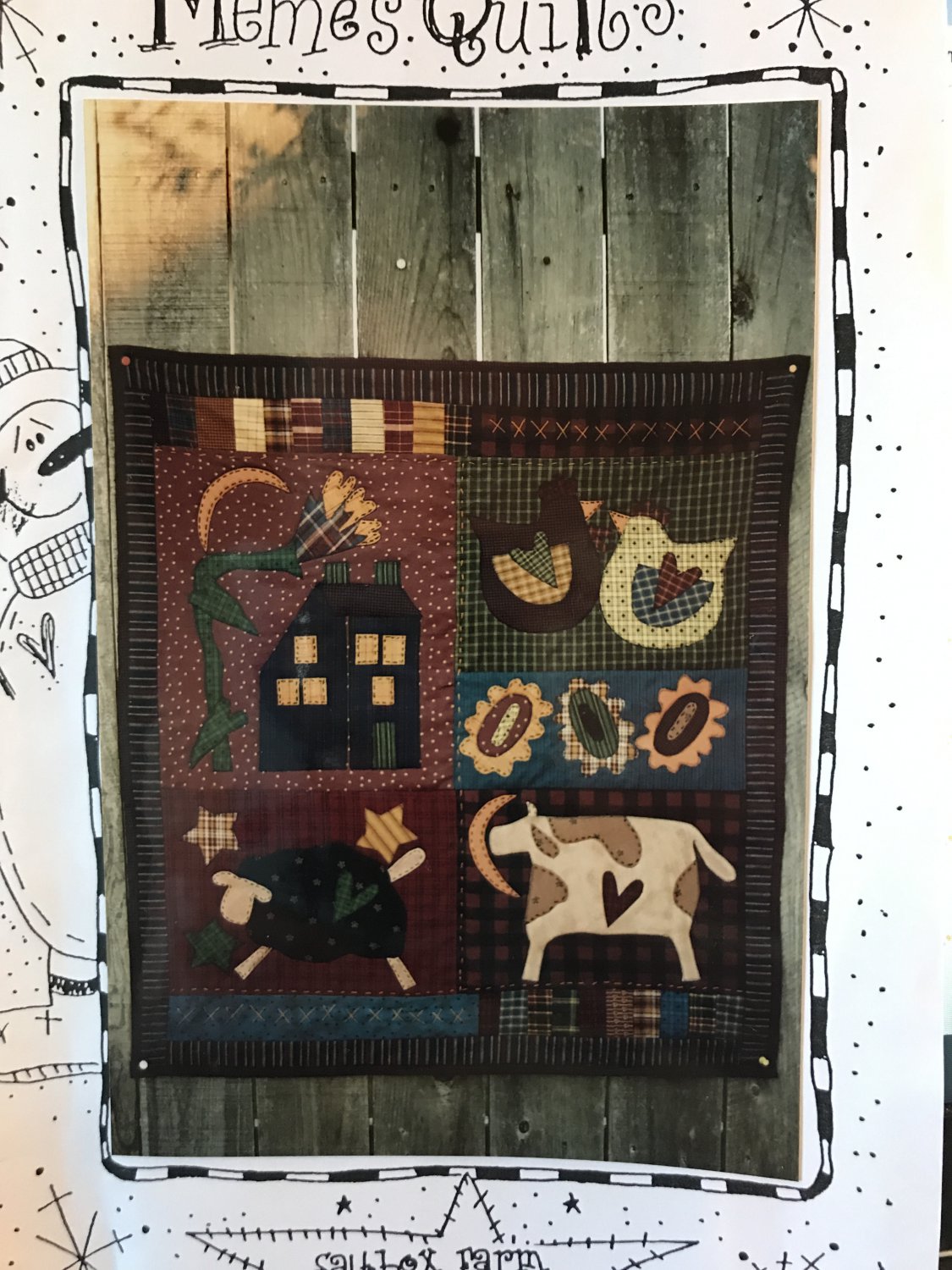 Meme's Quilts Salt Box Farm applique quilt wall hanging sewing pattern ...