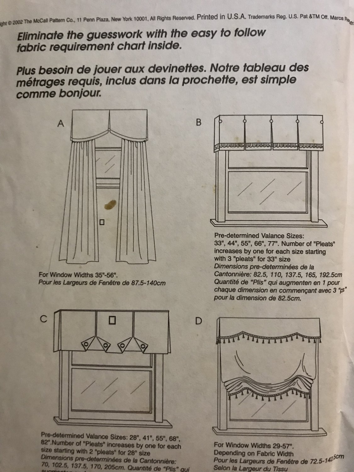 McCall's 3704 Center Pleat, Button Pleat Valance, Roman Shade Window ...