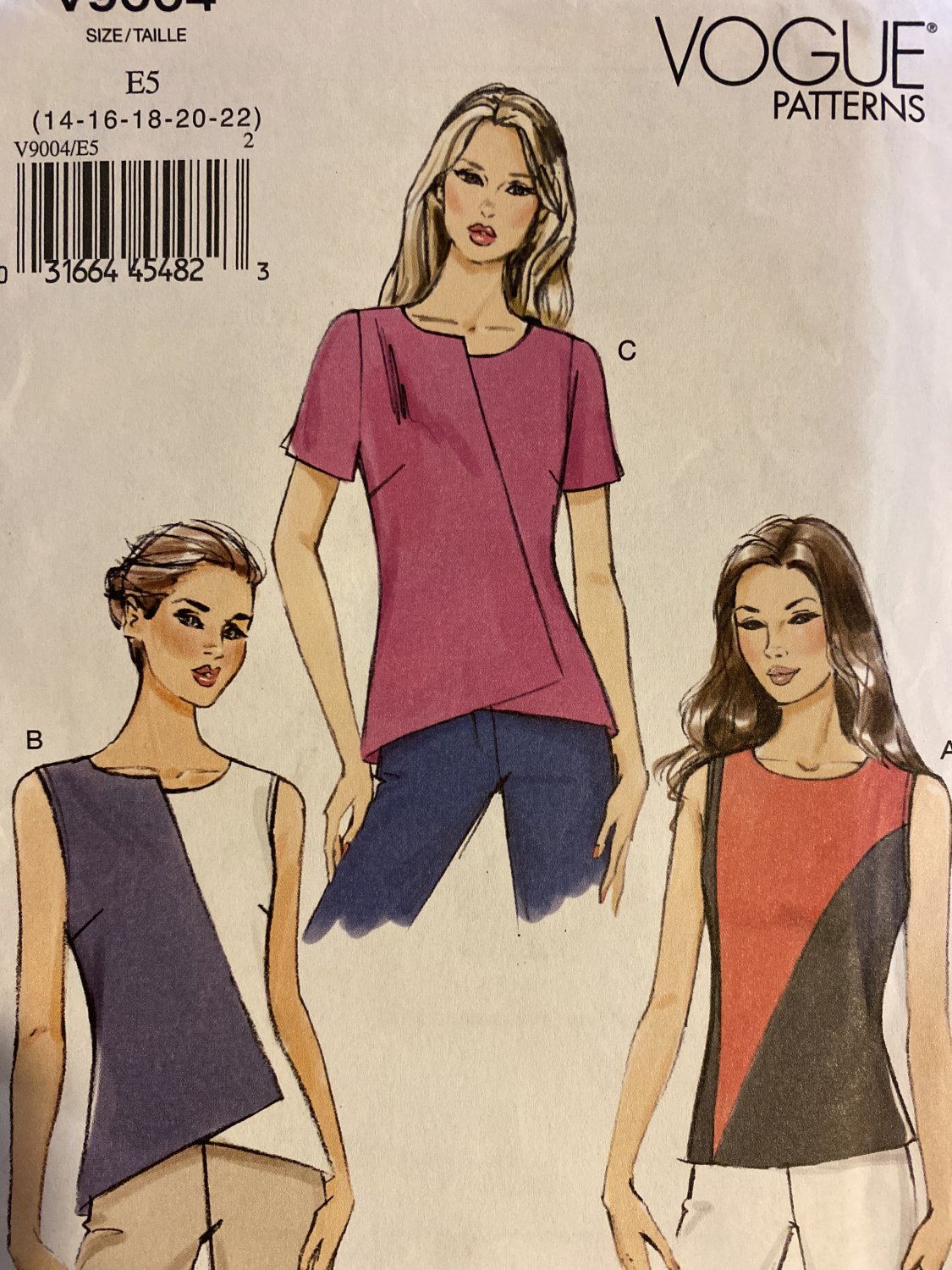 Vogue 9004 Misses' Top Sewing Pattern size 14 - 22