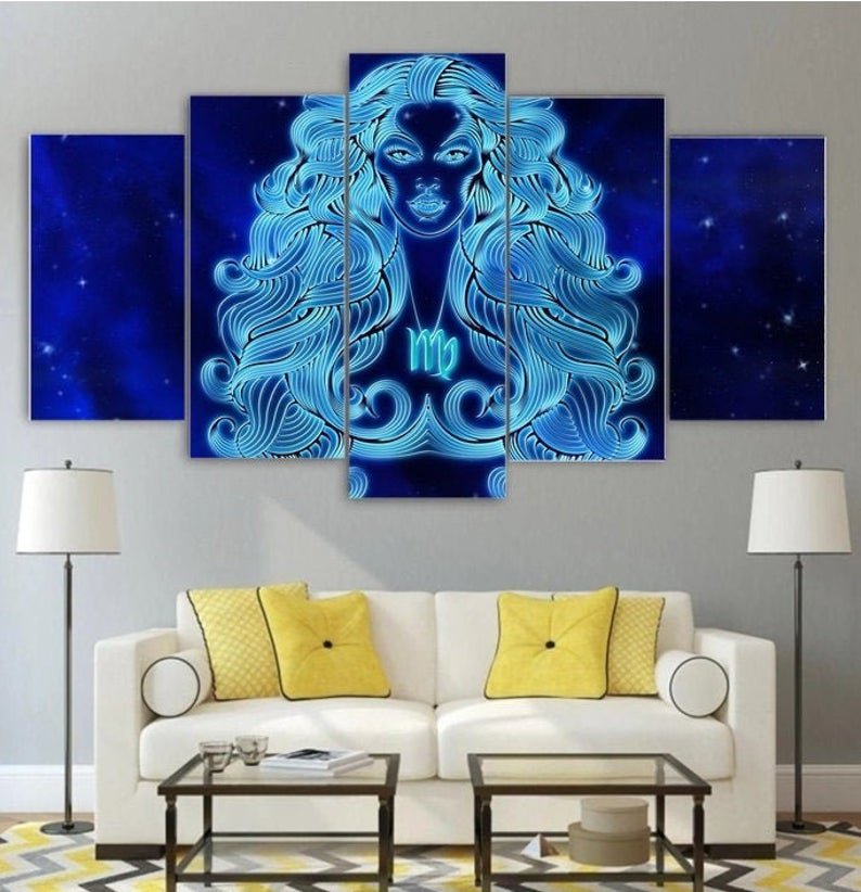 Virgo Zodiac Wall Art Canvas Framed Print Astrology Horoscope Decor