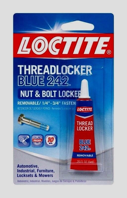 LOCTITE Nut & Bolt Threadlocker Blue 242 Adhesive Glue Removable 0.2oz ...