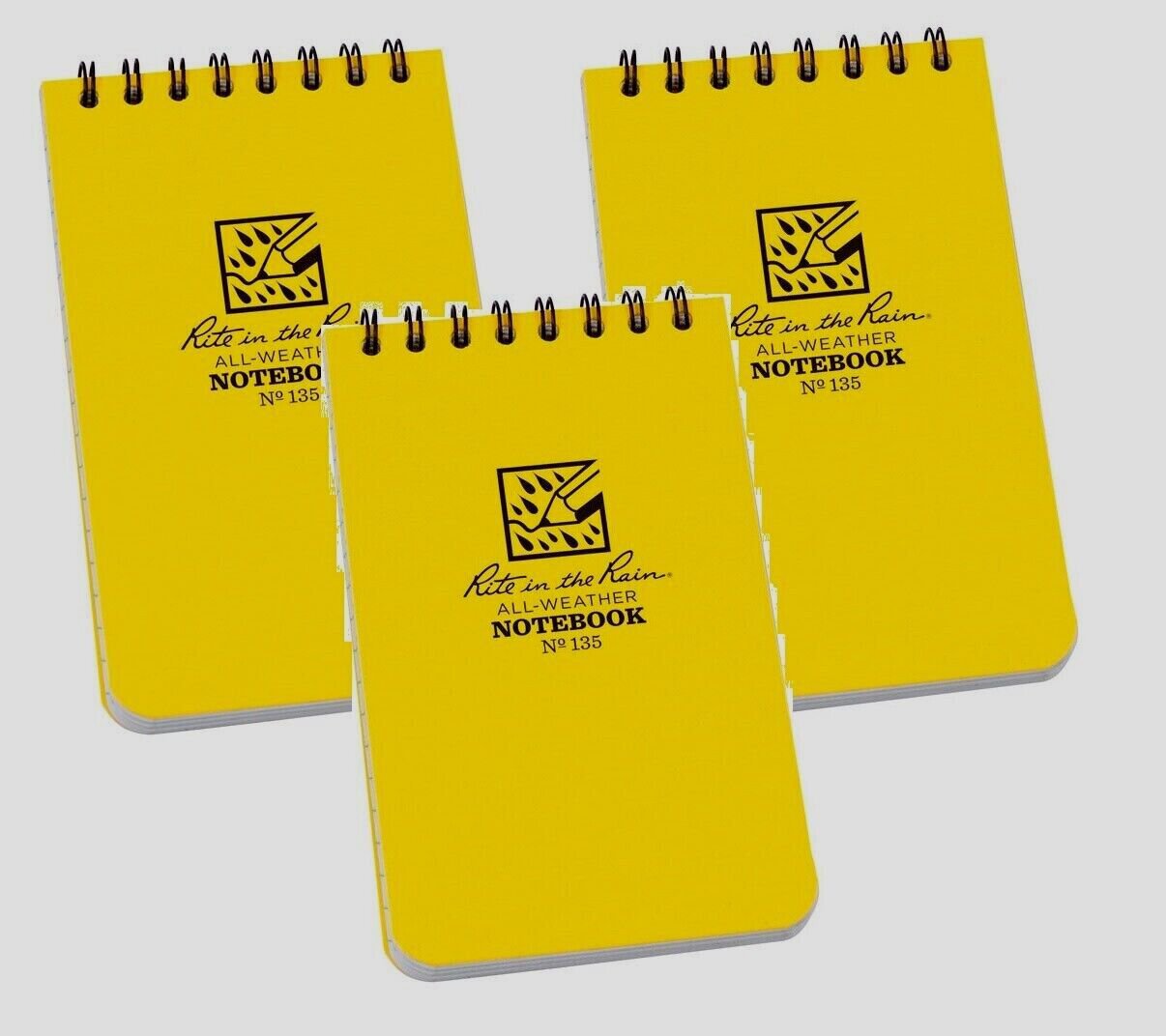 3~ RITE IN THE RAIN Water Weatherproof Top Spiral Notebook 3x4.5" Note ...