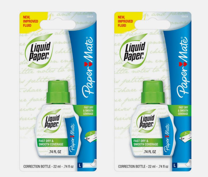 2 Papermate LIQUID PAPER White Correction Tape Fast Dry Smooth Coverage ...