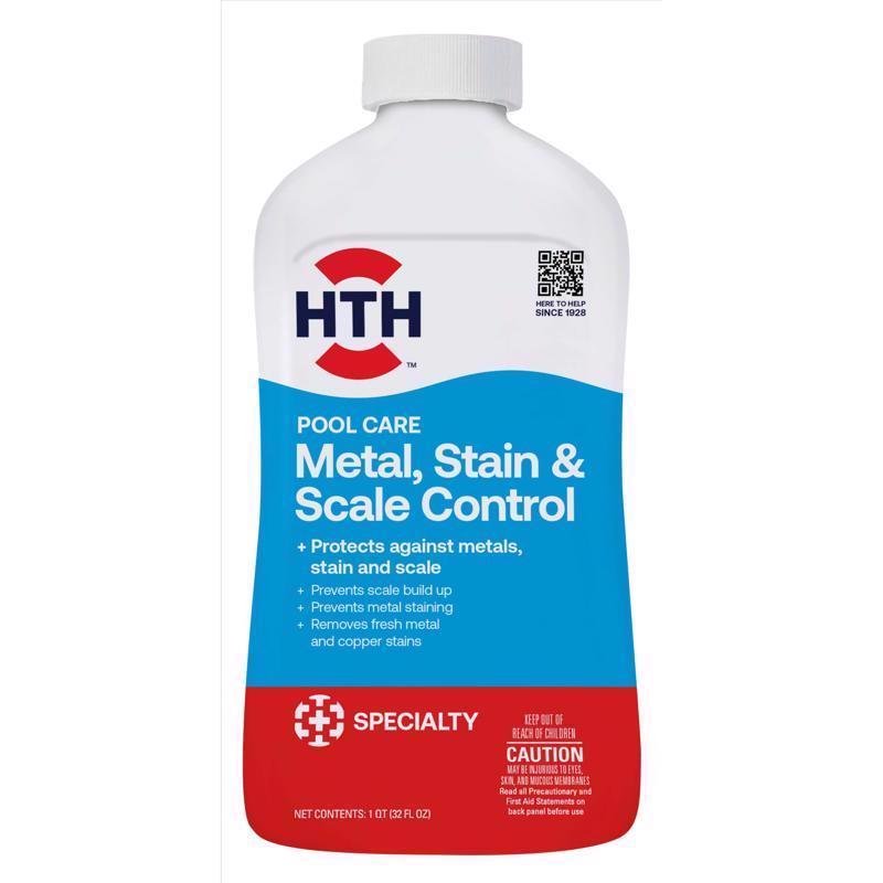 HTH Pool Care Liquid Metal & Stain Defense Prevent Remove Scaling Fresh ...