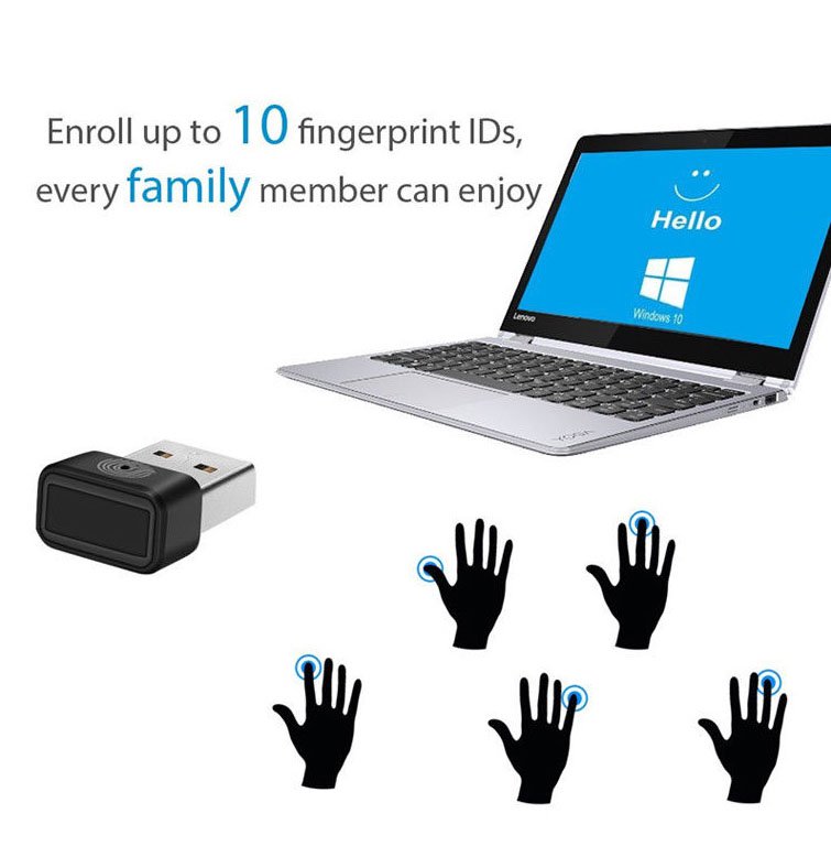 PC Fingerprint Scanner Laptop Security Key Computer USB Interface ...