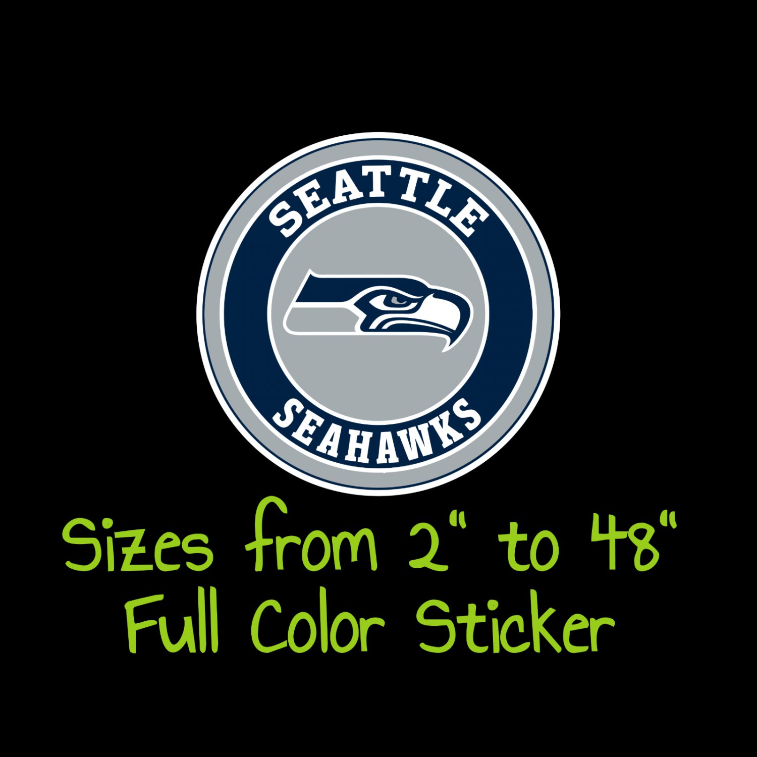 Seattle Seahawks Full Color Vinyl Decal | Hydroflask decal | Cornhole ...