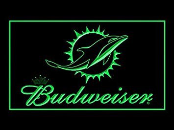 Budweiser Miami Dolphins Neon Sign (Football, LED, Light, NFL)