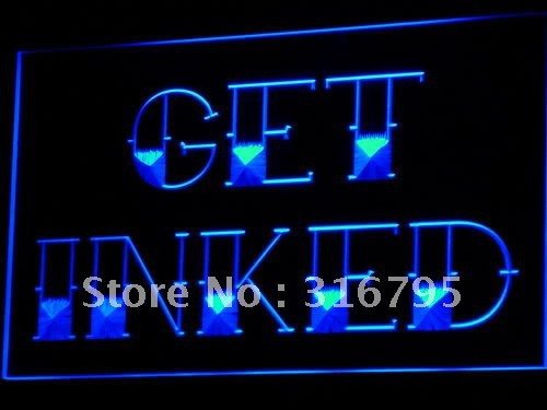Get Inked Neon Sign (Tattoo Piercing Shop LED Light)