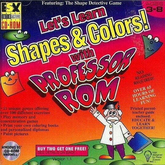 Let's Learn Shapes & Colors! with Professor ROM (Ages 3-8) PC-CD - NEW ...