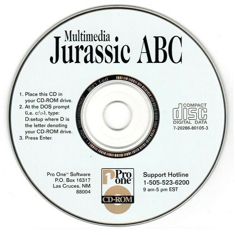 Jurassic ABC (PC-CD, 1995) for DOS/Windows - NEW CD in SLEEVE