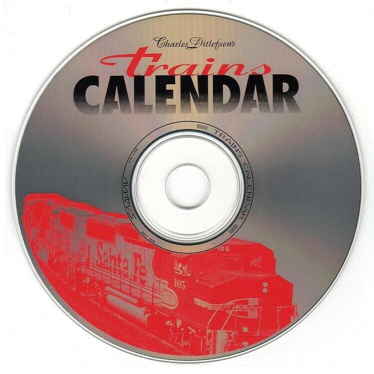 Trains CALENDAR (PC-CD-ROM, 1995) for Windows 3.1/95 - NEW CD in SLEEVE