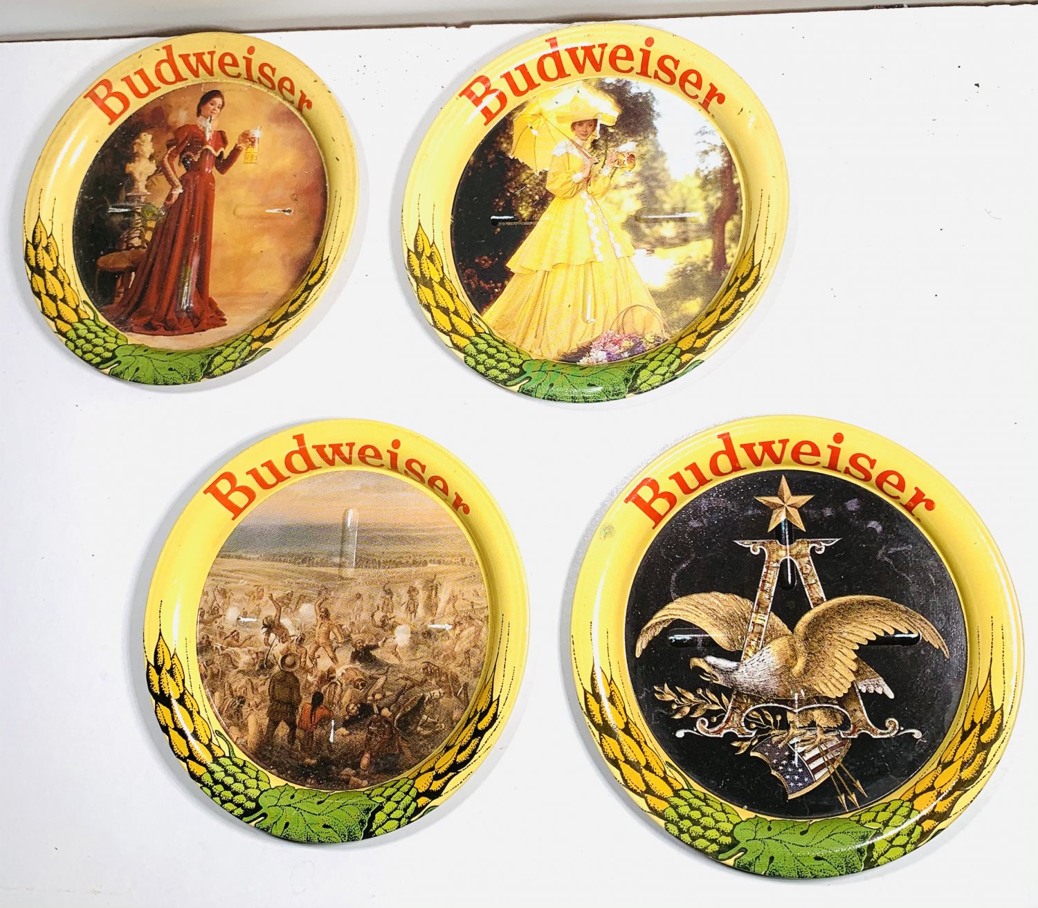 Vintage Budweiser Coasters - 4 pc