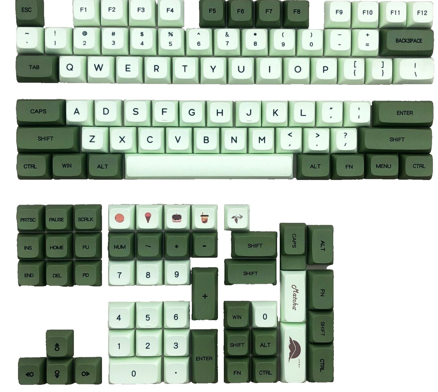 125 Keys Pbt Keycap Profile Dye-sub English Personalized Keycaps Mx Switch