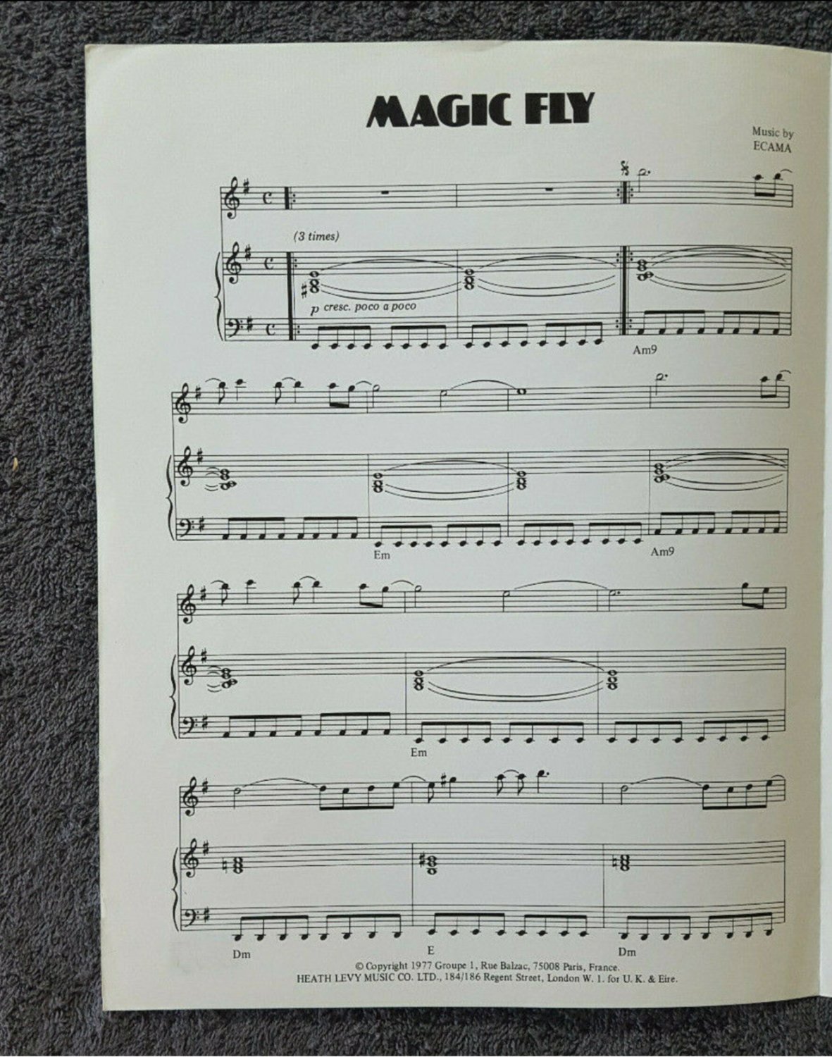 Space - Magic Fly (1977) - sheet music
