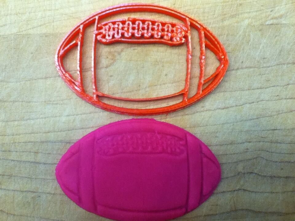 Football Cookie Cutter - Choice of Sizes (Sports) 3D Printed Plastic