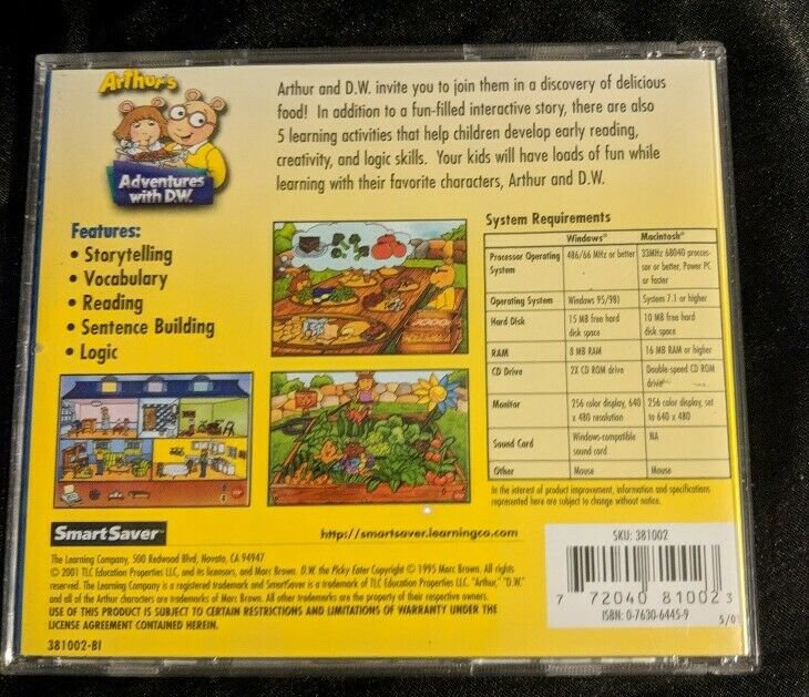 Arthur's Adventures with D.W. (PC) CD-Rom Preowned Ages 3-7