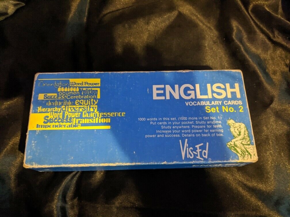 Vintage English Vocabulary Cards Set No. 2 Vis-Ed 1981 USA