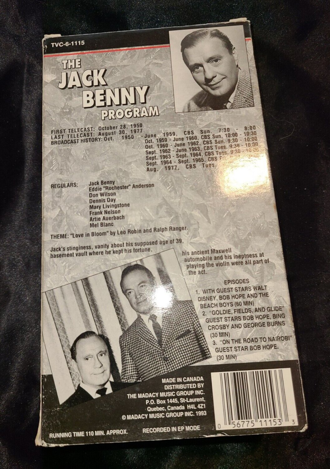 The Jack Benny Program 2 VHS Set 3 Episodes, Bing Crosby Bob Hope