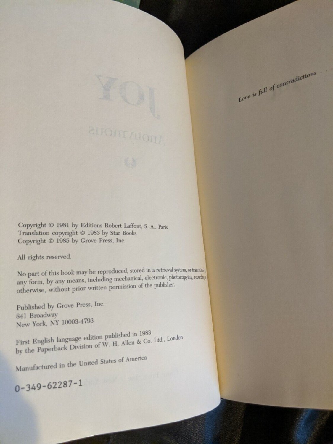 JOY from the Victorian Library by Anonymous