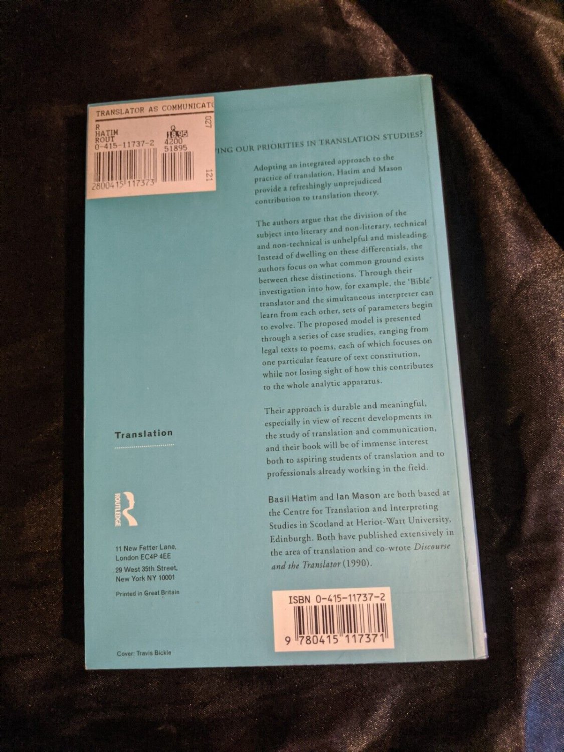 Translator As Communicator (Wiley Se... by Hatim, Basil Paperback ...