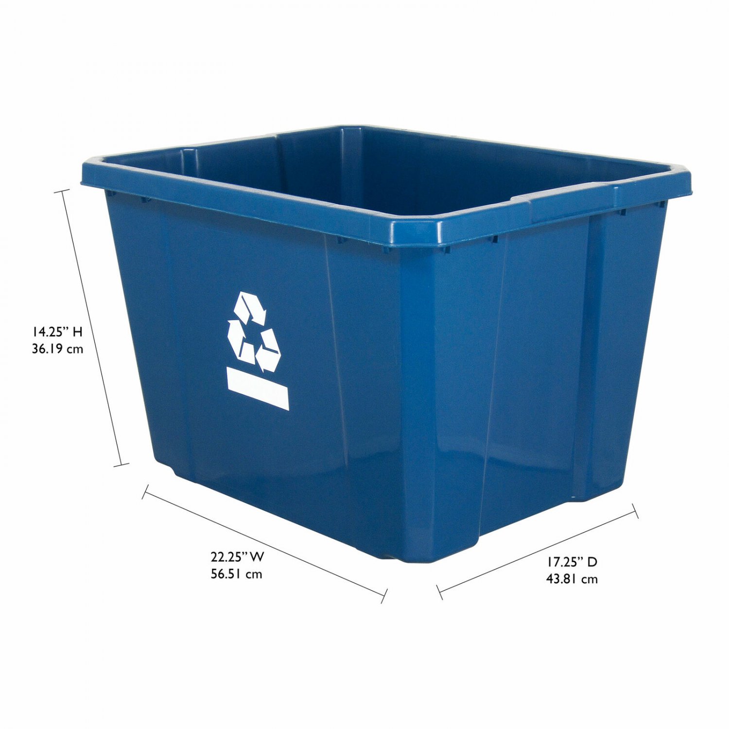 Gracious Living Medium Sized Plastic Curbside 17 Gallon Home Recycling ...