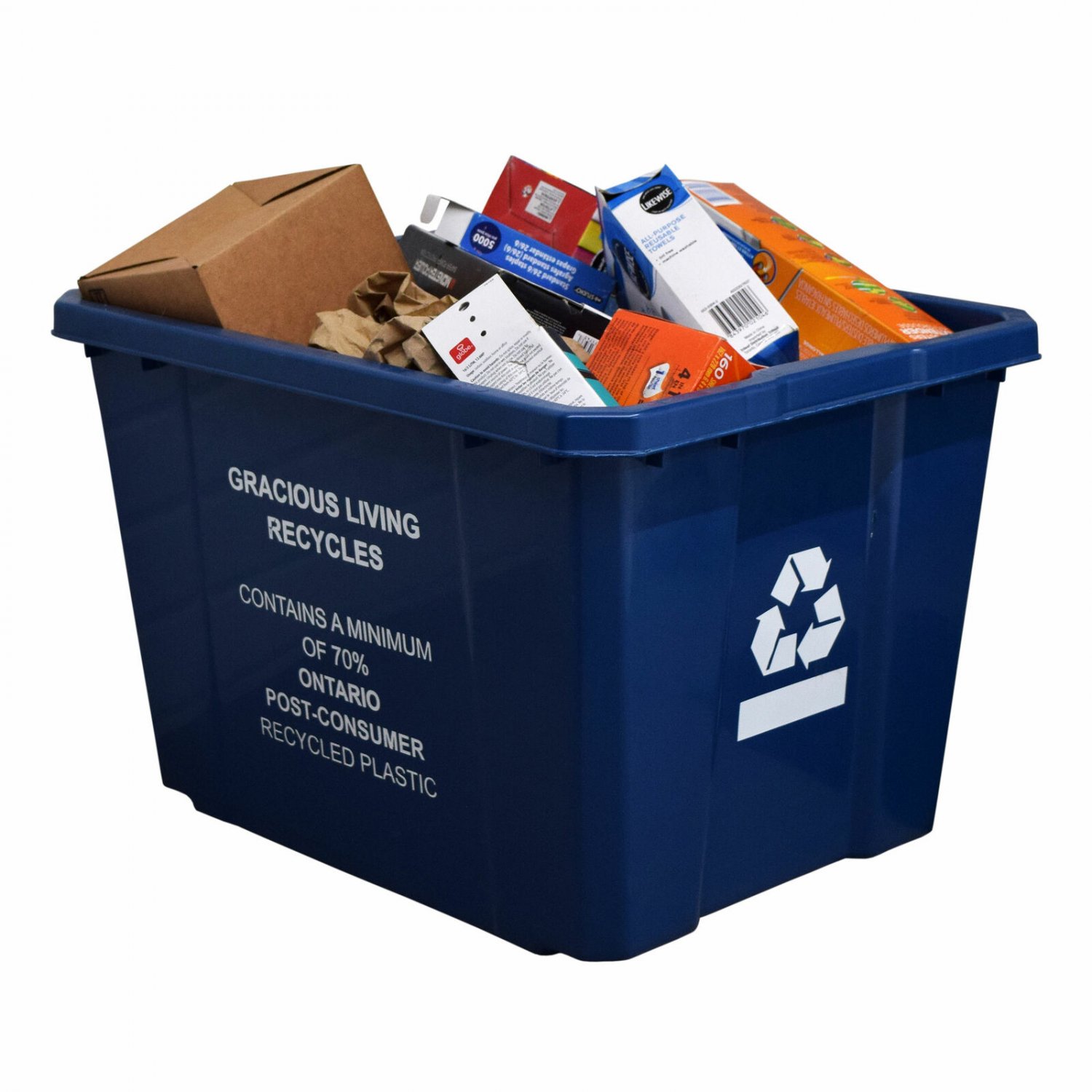 Gracious Living Medium Sized Plastic Curbside 17 Gallon Home Recycling ...