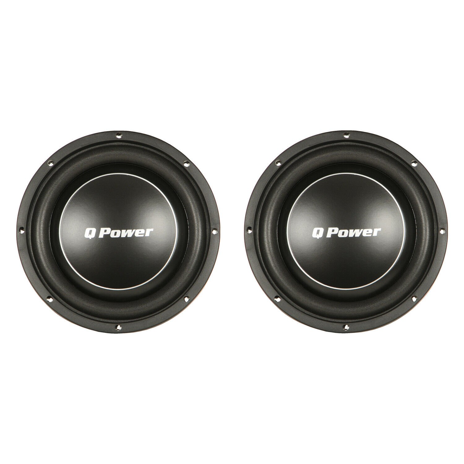 Q Power Deluxe 12" Shallow Mount 1200W Flat Car Subwoofer, 2 Pack ...