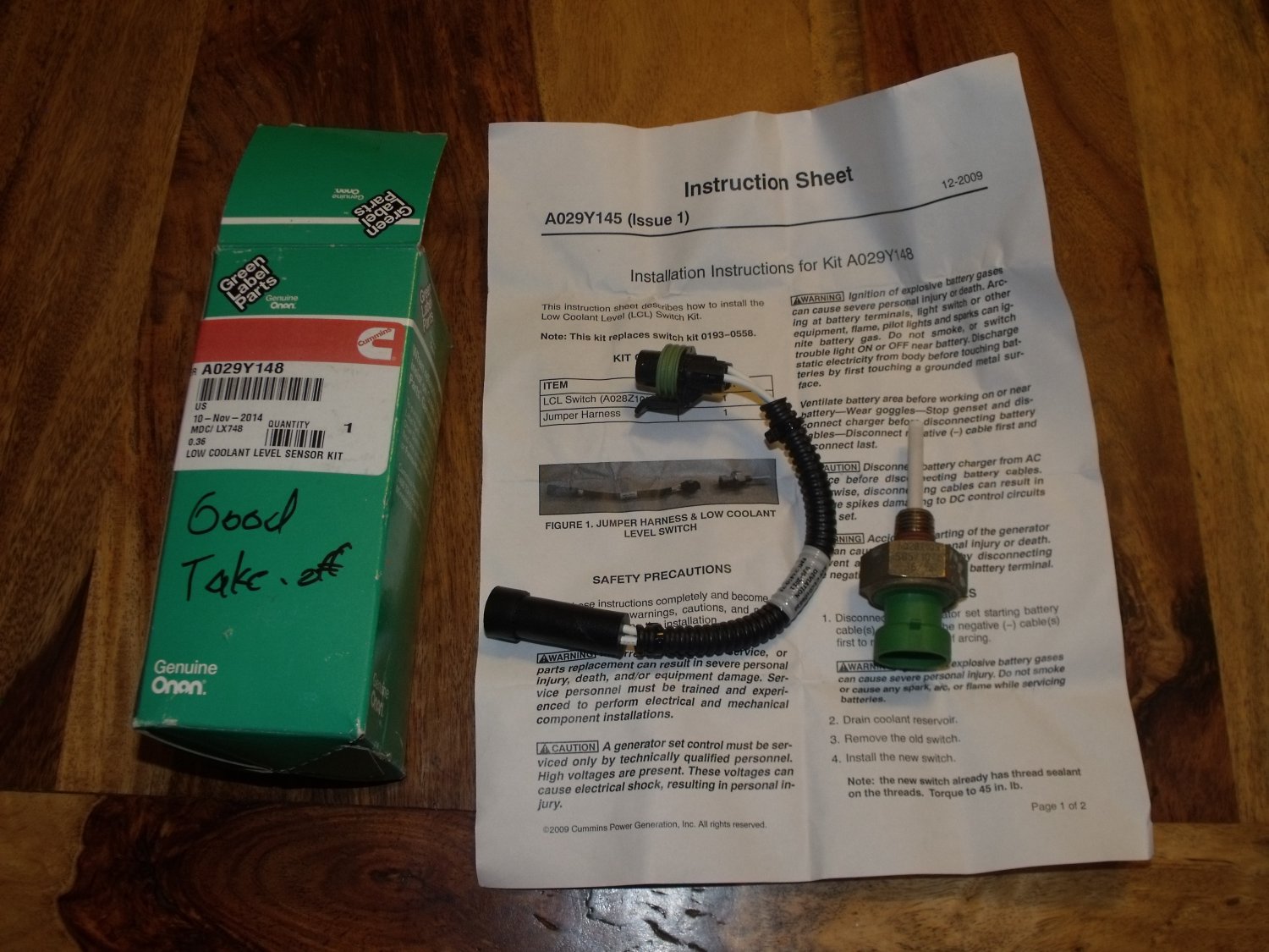 D6134 未使用 ONAN SENDER-LOW COOLANT 01930-0468 【SALE／86%OFF】