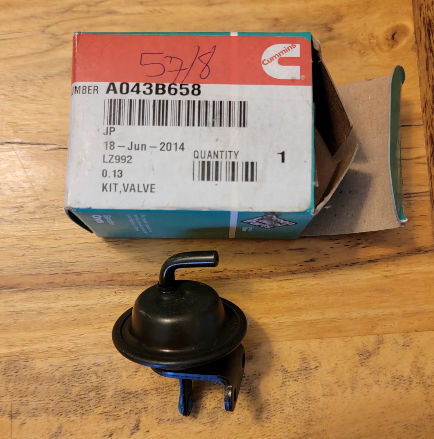 Cummins Onan A043B658 (541-1222) Kit, Valve (Choke Pull-off Valve) NEW