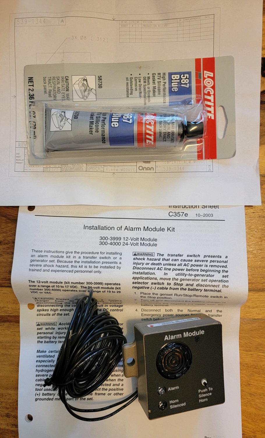 Onan 300-4000 (300-3998-01) Alarm Module Kit (24v) for 2100, 3100 ...