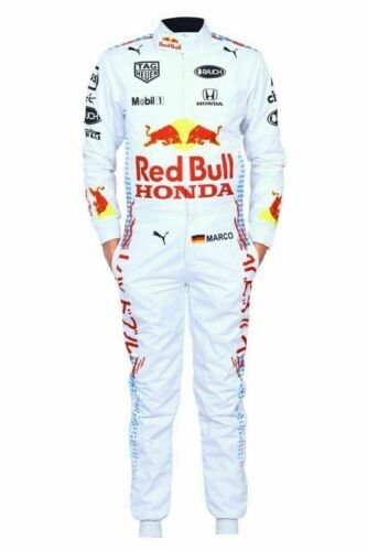 Go Kart Red Bull White Racing Suit CIK / FIA Level 2 Approved F1 Race Suit