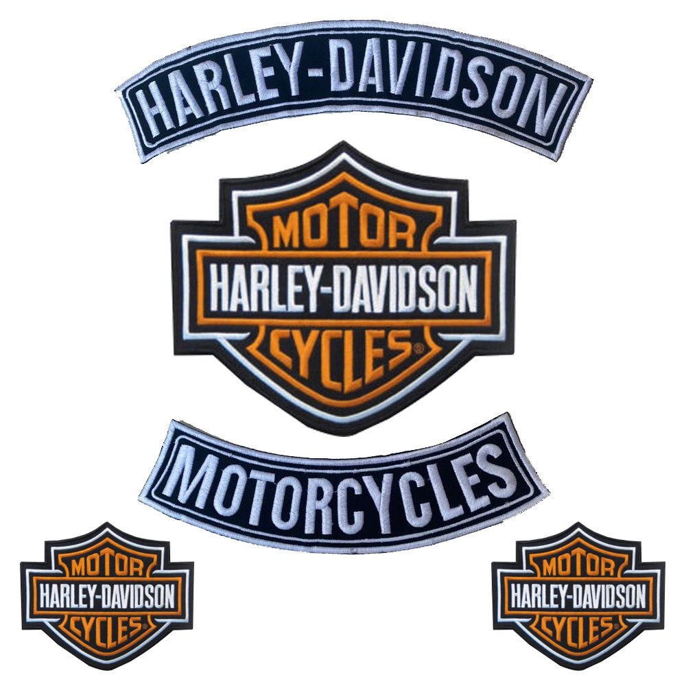 Harley Davidson Classic Orange Logo Sew-on Patch Top Bottom Rocker ...