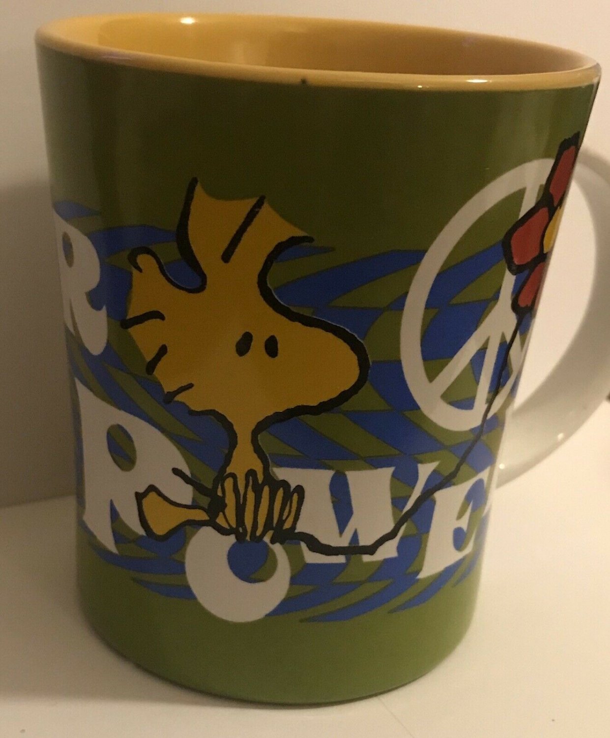 Peanuts Snoopy Gang New Woodstock Flower Power Green Hippie Coffee Tea ...