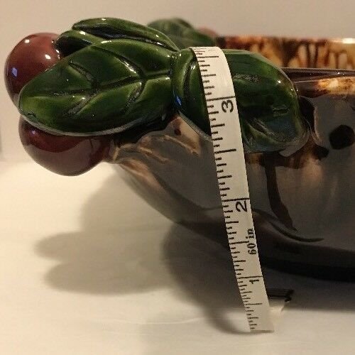 St Peter Graz Majolica Pottery 2214 Bowl Cherry Cherries Leaves Trim
